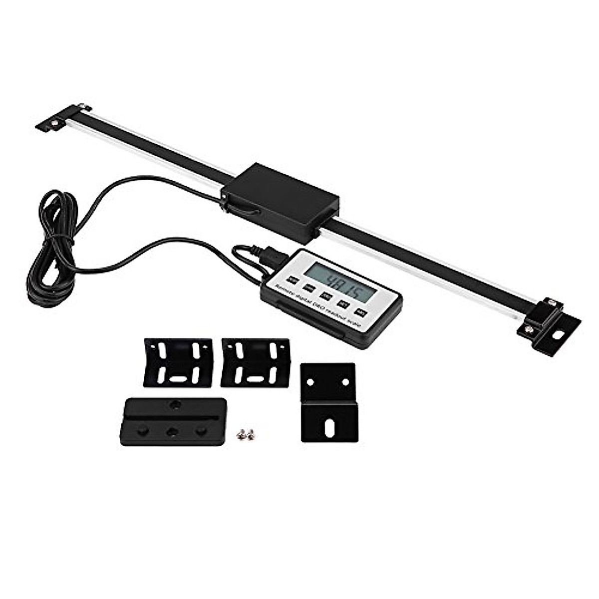 0-300mm Digital Linear Scale, Accurate Digital Linear Scale LCD Display Remote Readout Scale Kit for Milling Machines Lathes, with Mounting Accessories