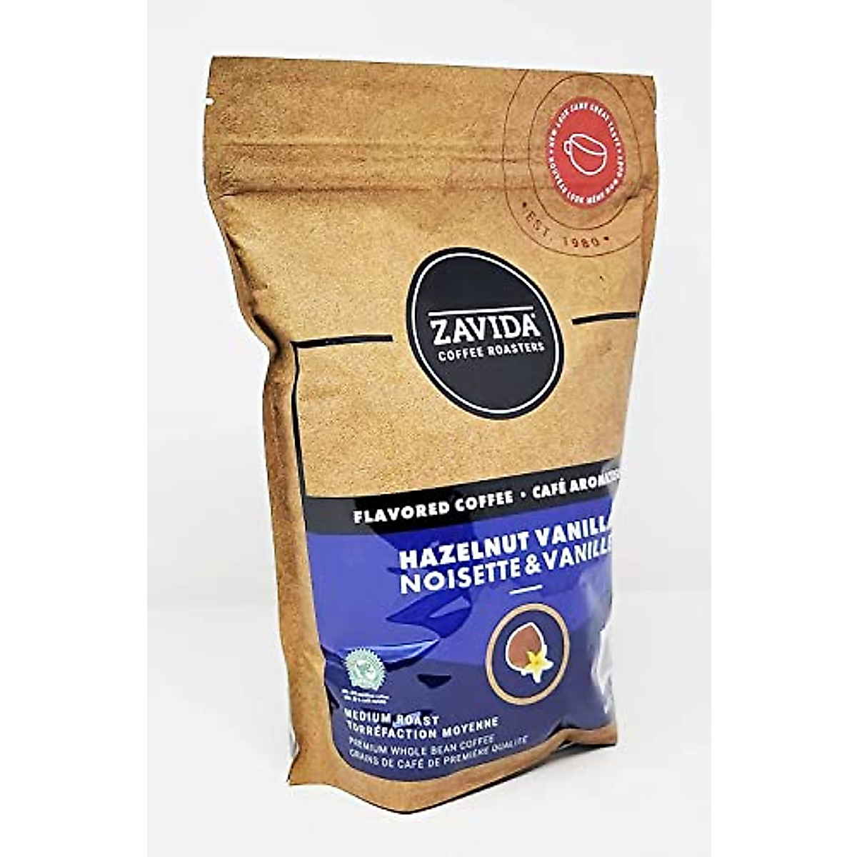 Zavida Premium Hazelnut Vanilla Whole Bean Coffee, 2 LB