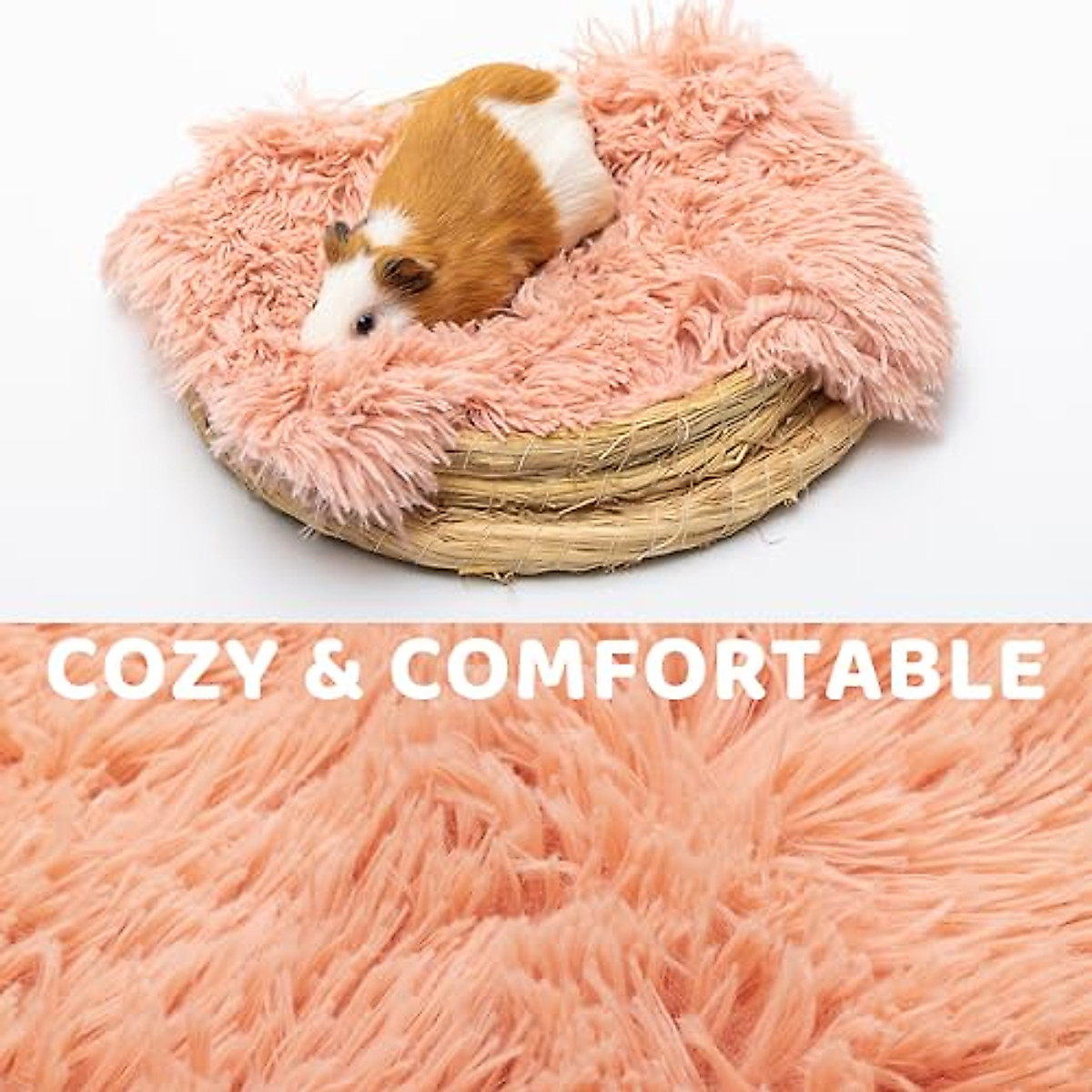 KAYCOWZA Guinea Pig Blankets 4 Pack, Warm Cozy Pet Cage Accessories for Guinea Pig Hedgehog Rabbit Hamster Chinchilla Ferret Small Animals, Fleece Cage Liners Bedding Mat Washable for Cold Weather