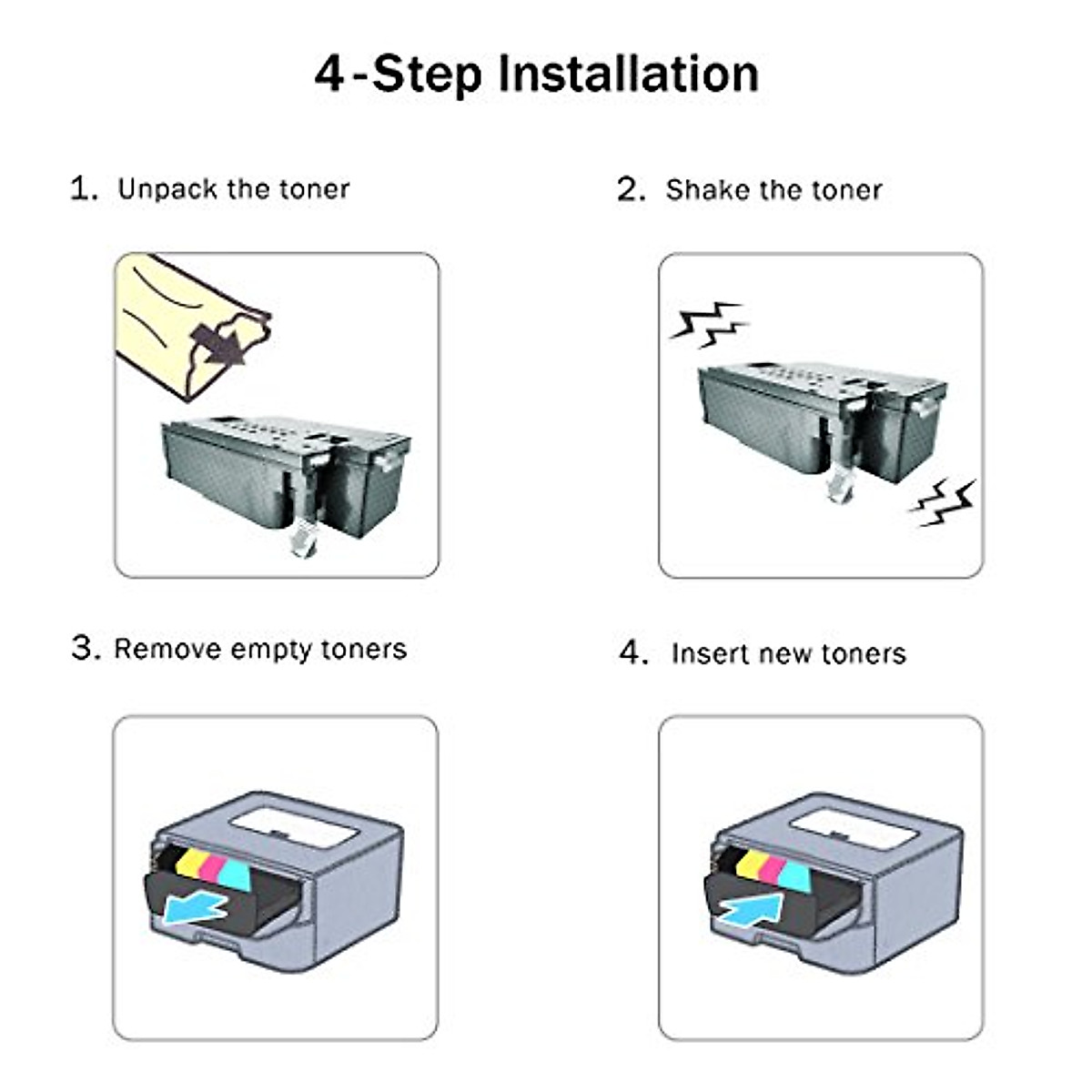 Limeink Compatible Ink Cartridge Replacement for Xerox Workcentre 6027 Toner for Xerox 106r02759 Toner Cartridge Black Toner for Xerox Phaser 6027 6025 6022 6020 (1 Black, 1 Cyan, 1 Magenta, 1 Yellow)