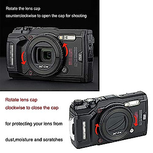 Lens Protector Cover for Olympus TG-6 TG-5 TG-4 TG-3 TG-2 and TG-1 Camera, Rotating Lens Cap, Replaces Olympus LB-T01 Lens Barrier