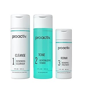 Proactiv 3 Step Acne Treatment - Benzoyl Peroxide Face Wash, Repairing Acne Spot Treatment for Face And Body, Exfoliating Toner - 60 Day Complete Acne Skin Care Kit