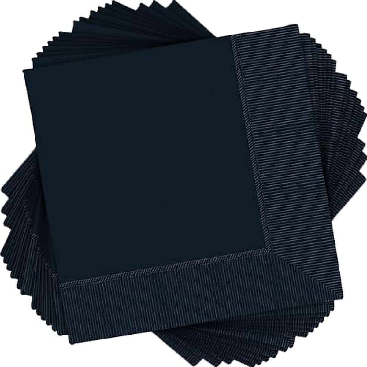 Premium Jet Black Luncheon 2-Ply Paper Napkins - 6.5" x 6.5" (100 Pc) - Eco-Friendly Napkins for Parties & Holidays