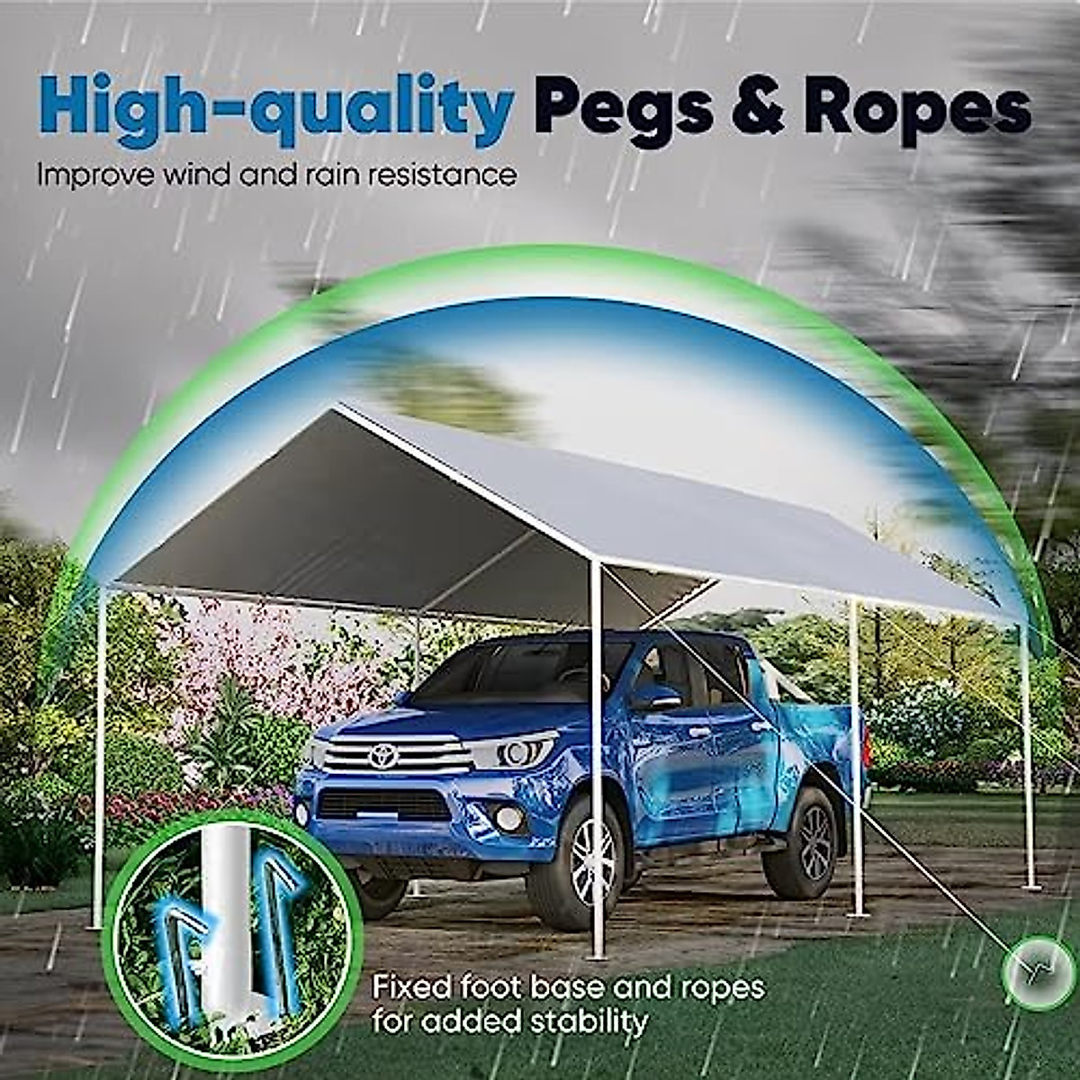 Quictent 10'X20' Heavy Duty Carport Car Canopy Party Tent Boat Shelter