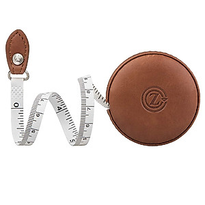 Sewing Tape Measure, Medical Body Cloth Tailor Craft Dieting Measuring Tape, 60 Inch/1.5M Dual Sided Retractable Ruler with Push Button Round(1 Pack, Brown)