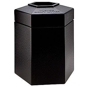 Commercial Zone Hexagon Trash Can - Black - 45 gal.