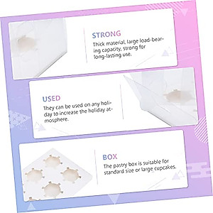ULTECHNOVO 2pcs Packaging Boxes Cupcake Box Clear Cake Stand Clear Cake Box Mini Paper Cups Cake Packing Box Muffins Containers Box Disposable Pastry Box Cupcake Holder Cake Packaging Boxes