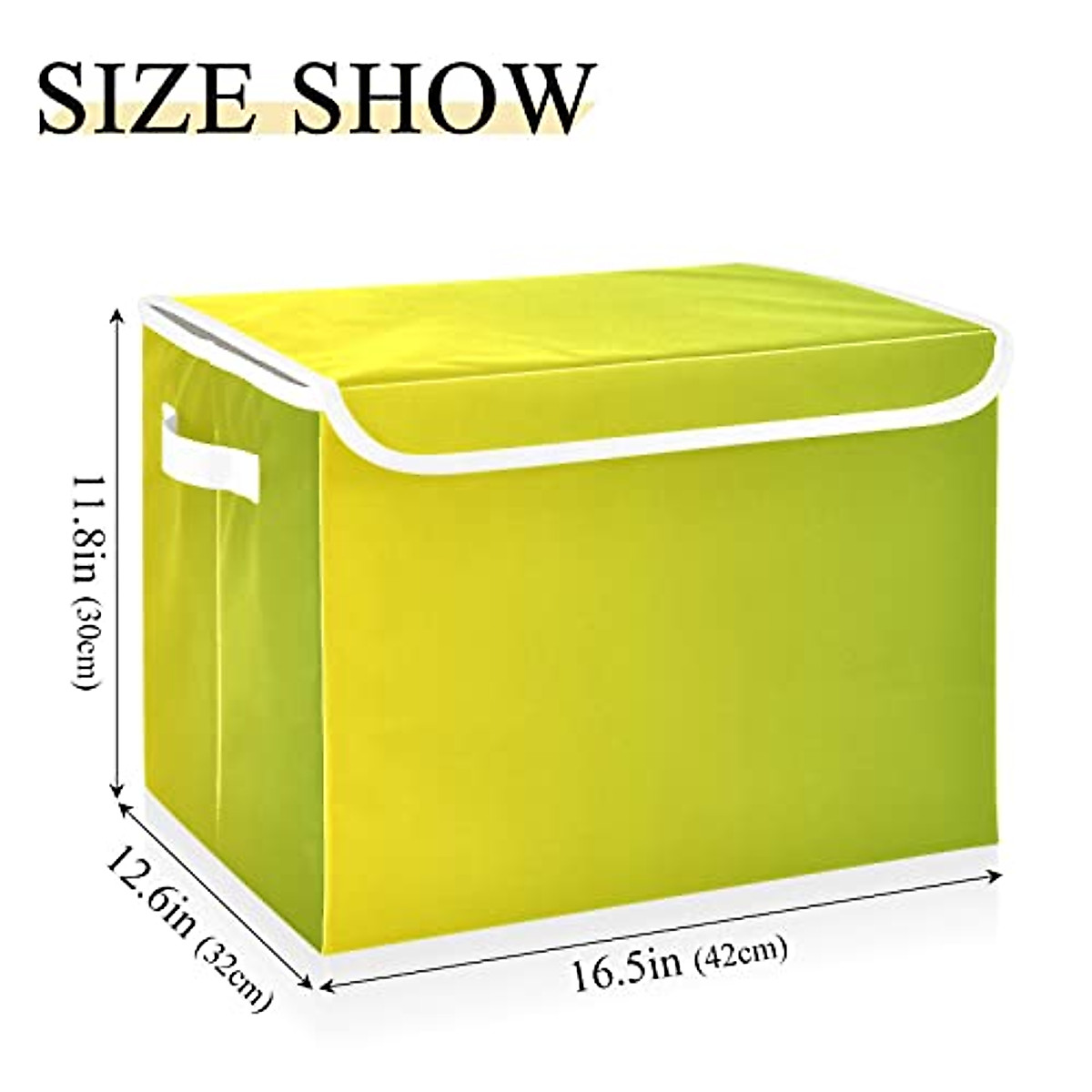 innewgogo Yellow Gradient Storage Bins with Lids for Organizing Organizer Containers with Handles Oxford Cloth Storage Cube Box for Bed Room