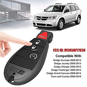 VOFONO Fit for Entry Remote Key Fob Replacement Chrysler Town and Country 2008-2010/Dodge Durango 2008-2013/Challenger Grand Caravan 2008-2014/Journey 2009-2013, Charger 2008-2012 (Set of 2)