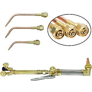 AWLOLWA Oxygen Acetylene Torch kit, Medium Duty Cutting Torch and Welding Kit
