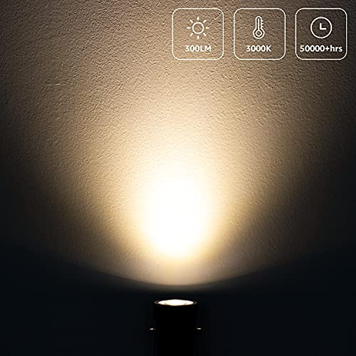 SUNVIE 2 Pack LED Spot Lights Indoor for Plants Uplights Lamp Accent Lighting Decor 120V Warm White Up Spotlight 5.9 FT Cord with Floor Foot Switch (Base and Stake Included)