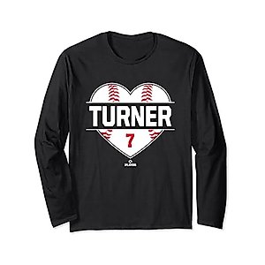 Vintage Baseball Bat Gameday Trea Turner Philadelphia MLBPA Long Sleeve T-Shirt