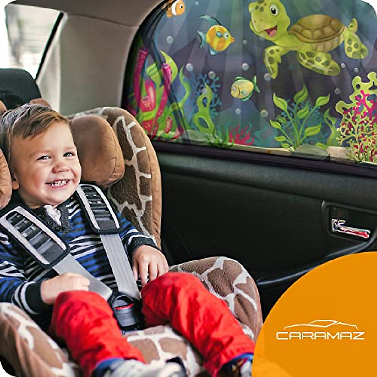 CARAMAZ Car Sun Window Sock for Baby, Size M for smaller cars