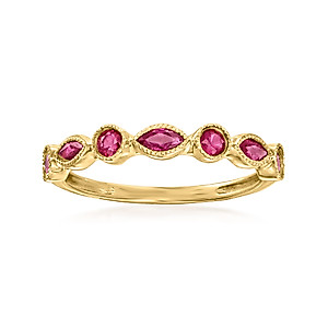 RS Pure by Ross-Simons 0.60 ct. t.w. Ruby Ring in 14kt Yellow Gold. Size 9