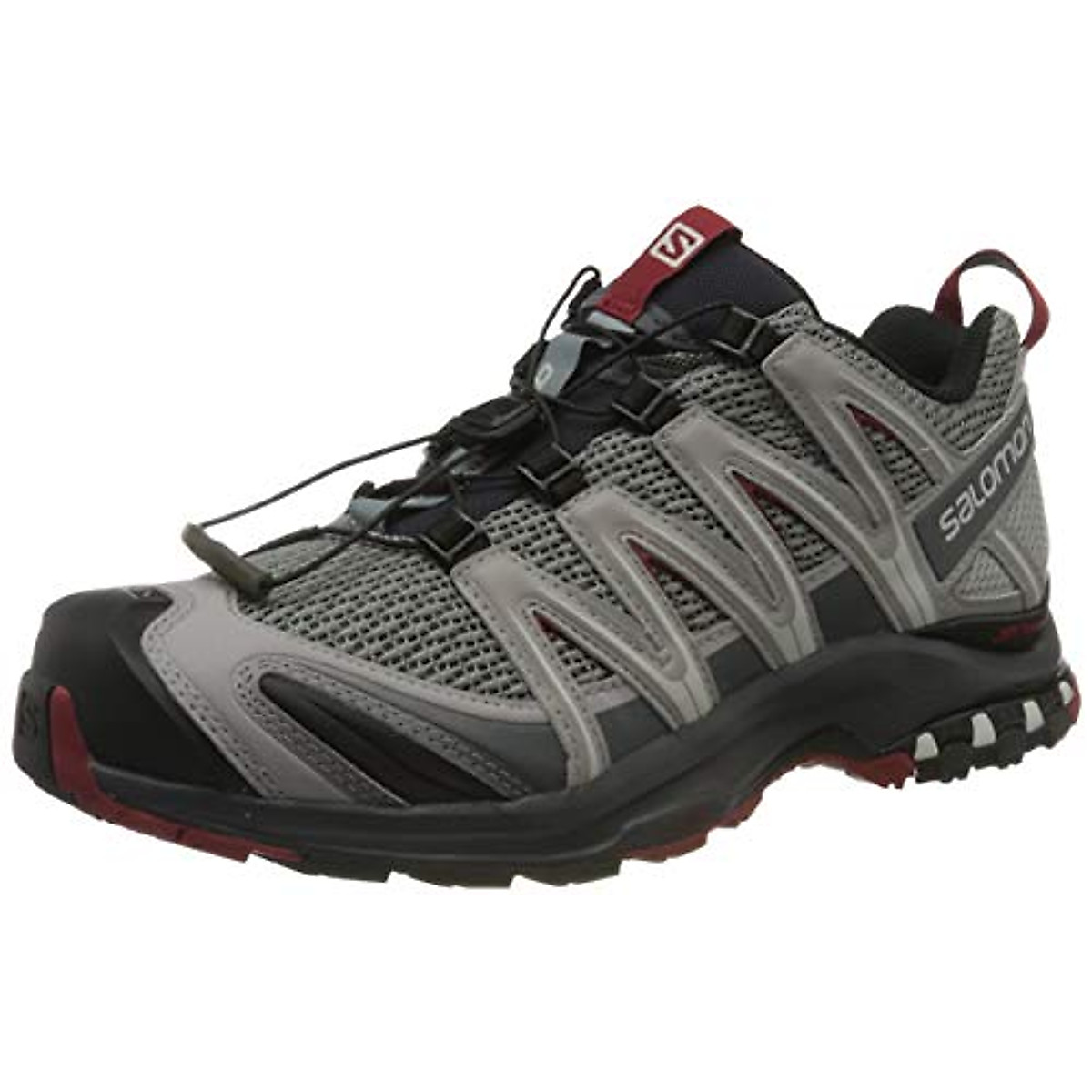 Salomon XA PRO 3D Trail Running Shoes for Men Sneaker, Grey Monument/Ebony, 8.5