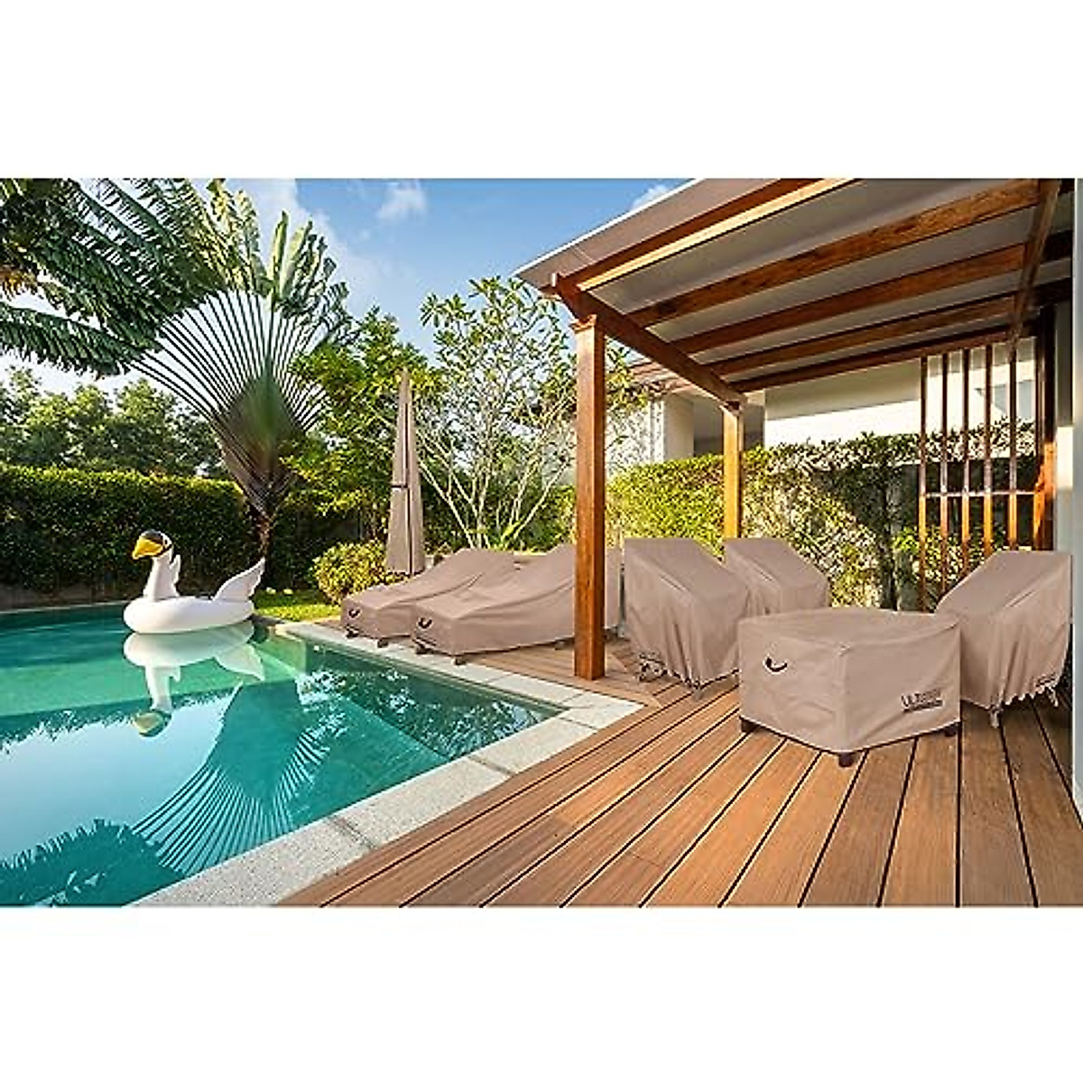 ULTCOVER Stackable Patio Chair Cover – Waterproof Outdoor Stack of Chairs Cover Fits Up to 26W x 34D x 45H inches