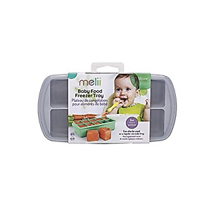 melii Silicone Baby Food Freezer Tray with Lid (Grey)