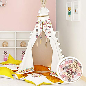 BESPORTBLE Mobile Wooden Further Pompom Ball Wind Chime Bed Bell Nursery Mobile Crib Ceiling Wooden Beads Wind Chime