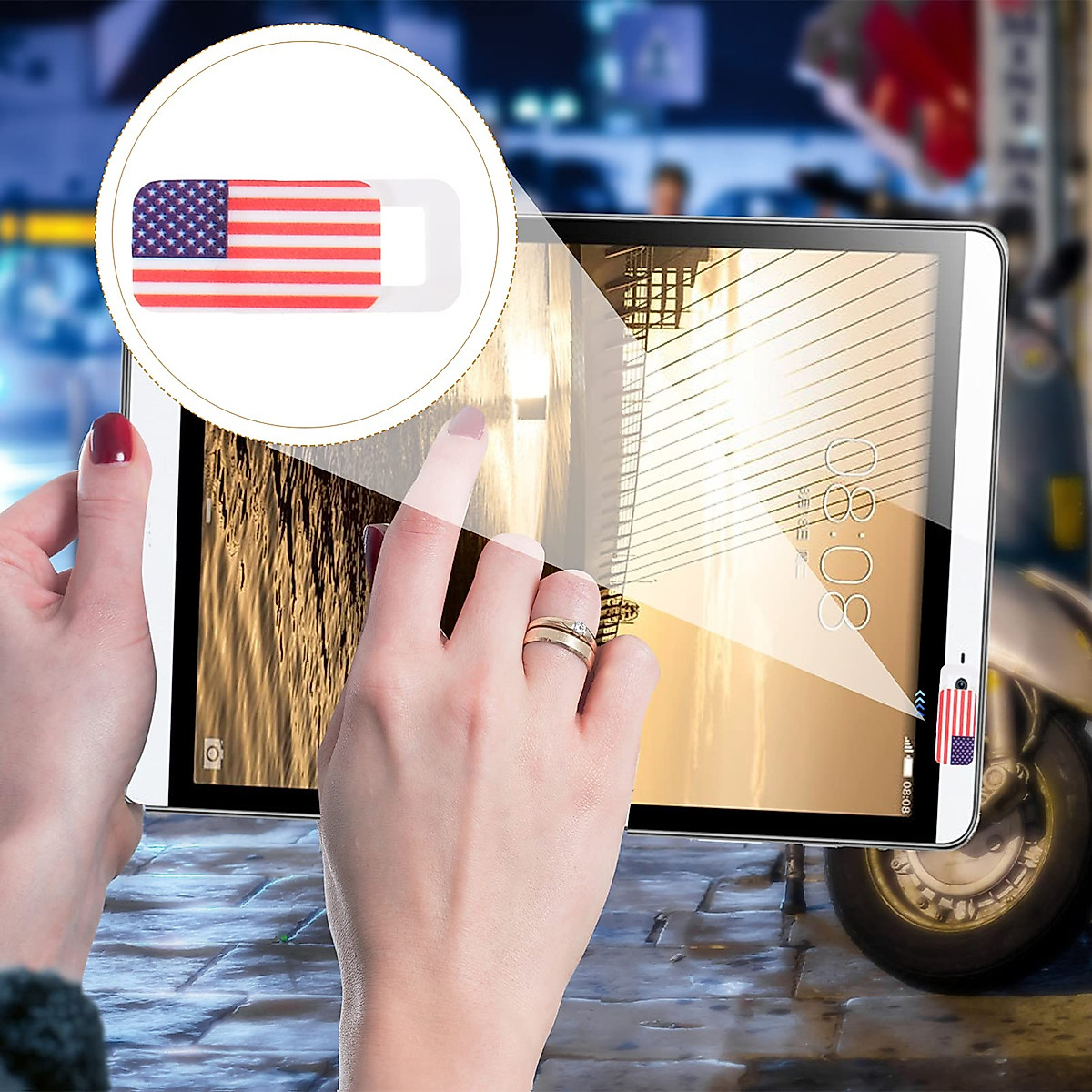 OSALADI Laptop Camera Cover Slide Tablet Camera Covers 4pcs American Flag Pattern Phone Camera Covers Anti- Peeping Sliding Covers Laptop Camera Cover Slide Computer Camera