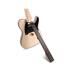 Sunsmile DIY Electric Guitar Kit Tele Style Guitar Kits Beginner Kits with Basswood Body Hard Maple Neck Chrome Hardware Right Handed Build Your Own Guitar.