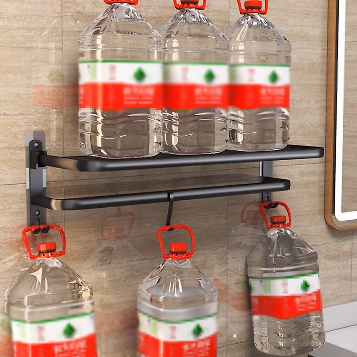 FCMLD Folding Bath Towel Rack Toilet Sucker Hanging Rod Nail-Free Bathroom Towel Rack (Color : D, Size : 60cm)