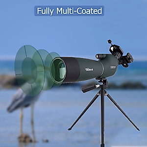 SVBONY SV28 Spotting Scopes with Tripod,Hunting,25-75x70,Angled,Waterproof,Range Shooting Scope,with Phone Adapter,Compact, for Target Shooting,Birding,Wildlife Viewing