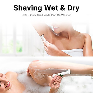 1JUSTLINK Electric Razor for Women, 5 in 1 Body Razor, Eyebrow Razor & Face Razor, USB Rechargeable Mini Foil Shaver for Face Peach Fuzz, Lips, Body, Chin, Arms