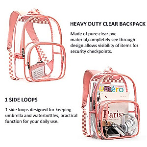 mommore Clear Backpack Durable Clear Bookbags Transparent Backpack for Work, Security
