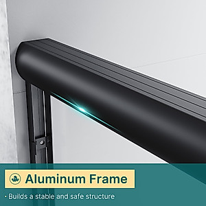 ELEGANT Semi-Frameless Sliding Shower Door 60 in. W x 72 in. H, Bathroom Sliding Door with 1/4'' Clear Glass, Black Hardware Double Sliding Glass Shower Enclosure