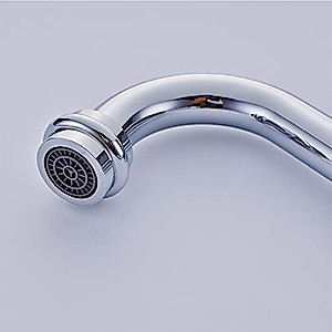 Kitchen Sink Faucet for Bar Farmhouse Commercial, Solid Brass Kitchen Faucet Mixer, Single Hole 360 Rotate Kitchen Tap, Silver Chrome Kitchen Sink Faucet