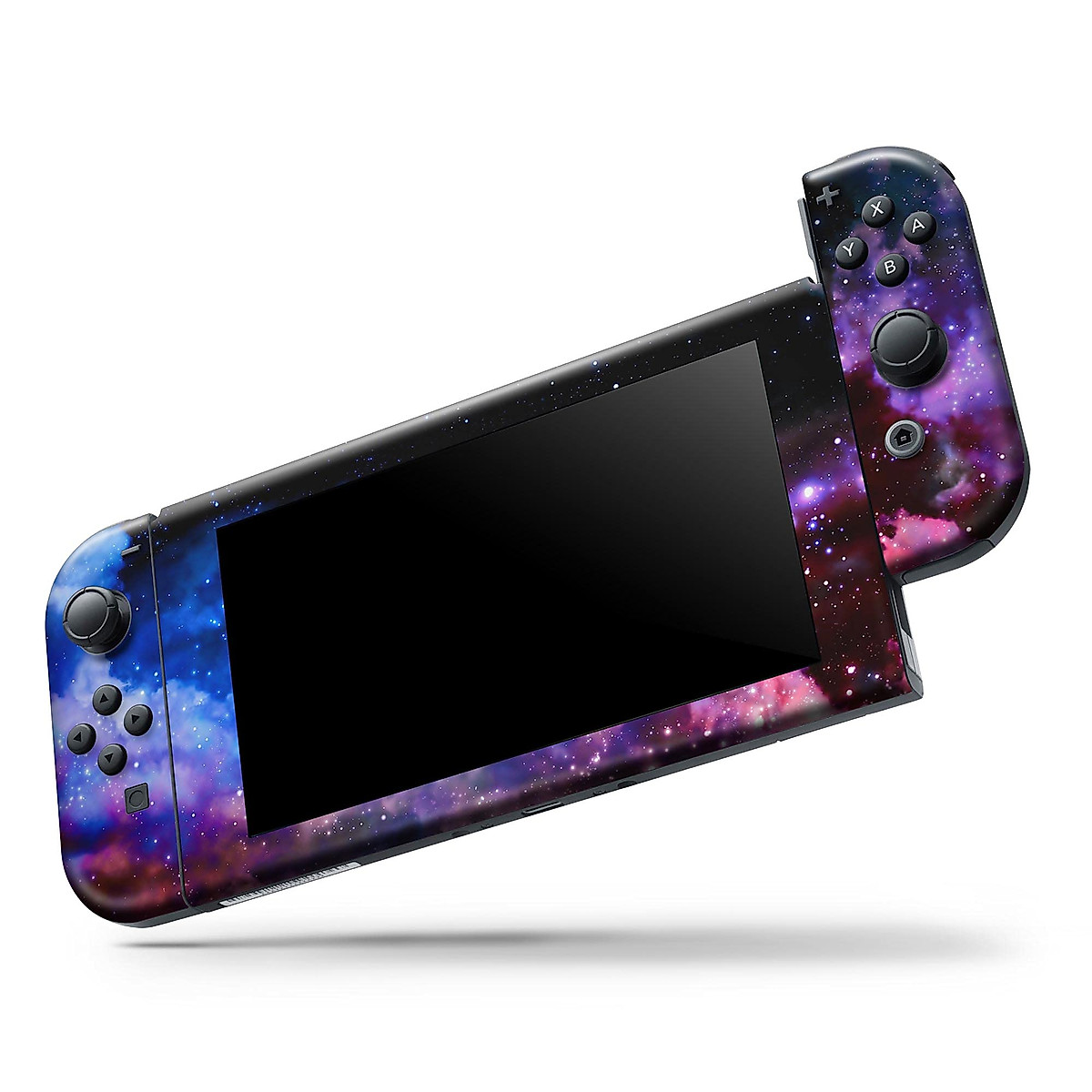 Design Skinz - Compatible with Nintendo Switch OLED Console Bundle - Skin Decal Protective Scratch-Resistant Removable Vinyl Wrap Cover - Purple Blue and Pink Cloud Galaxy