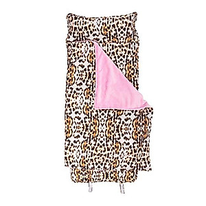 Personalized Stephen Joseph All Over Leopard Print with Pink Details Child Nap Mat with Custom Name