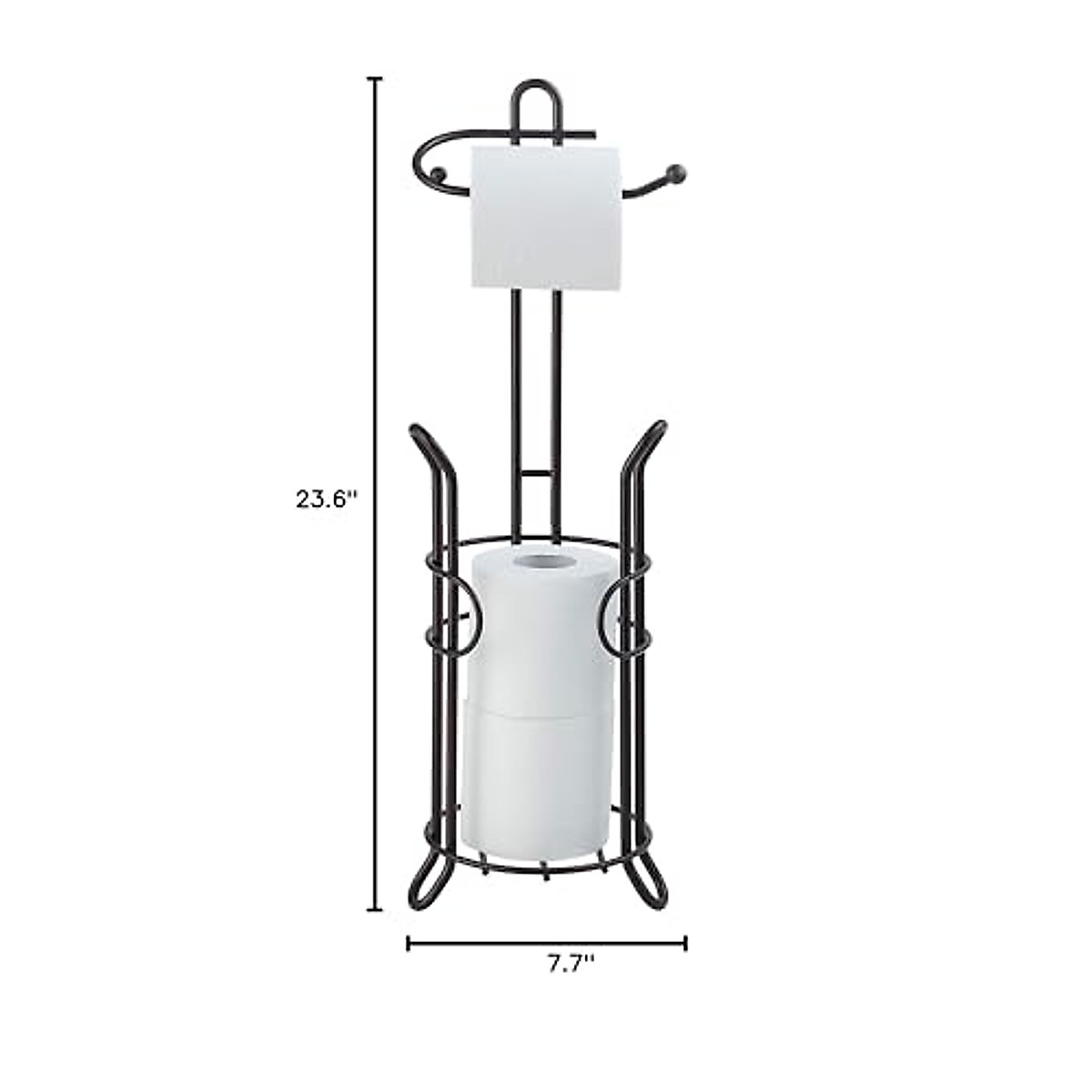 SunnyPoint Bathroom Toilet Tissue Paper Roll Storage Holder Stand with Reserve, The Reserve Area Has Enough Space to Store Mega Rolls; Coating Bronze