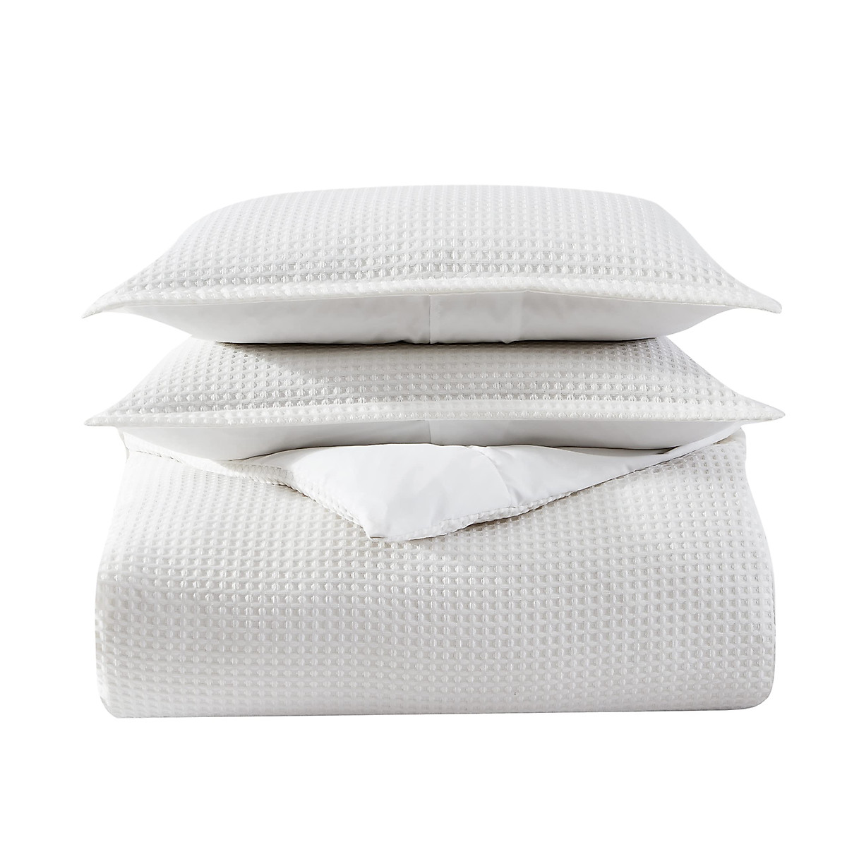 Eddie Bauer - King Duvet Cover Set, Reversible Bedding with Matching Shams, Stylish Home Decor with Button Closure (Alpine Waffle Ivory, King) (OBS)