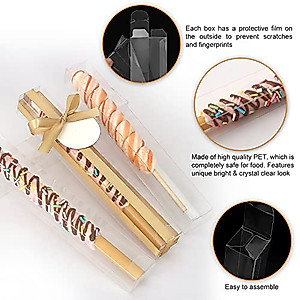 COTOPHER 60 Pcs Clear Pretzel Rod Boxes 1x1x8 Inches Chocolate Covered Pretzels Rod Box Clear Gumball Boxes for 8, Transparent PET Plastic Gumball Tube Clear Favor Boxes