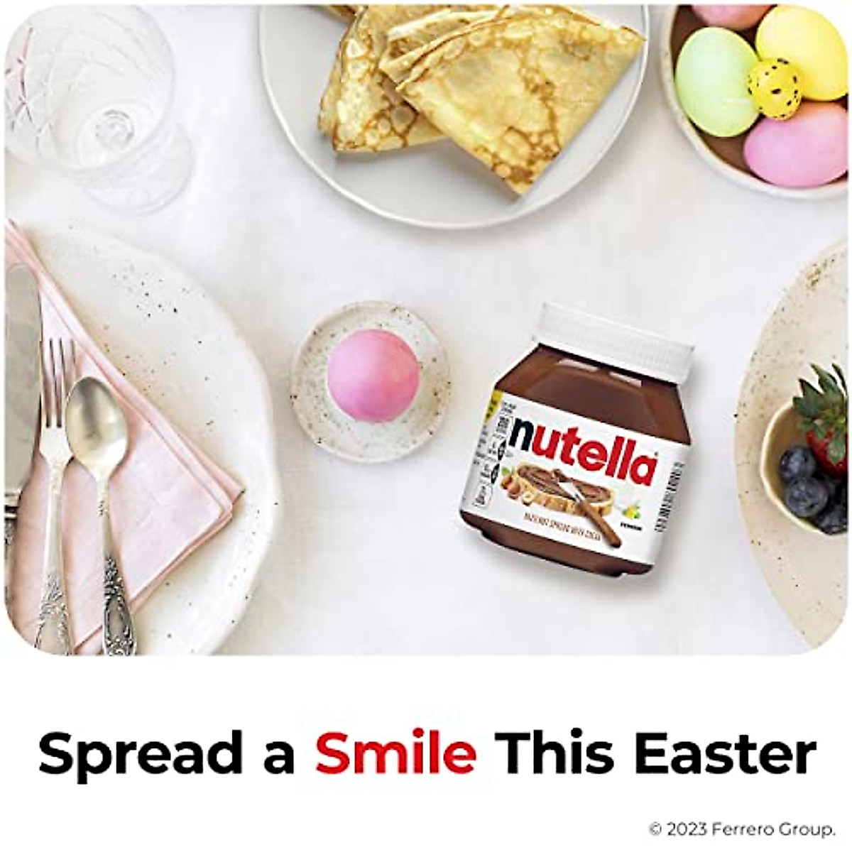 Nutella Hazelnut Spread with Cocoa for Breakfast, Great for Easter Baking, 35.3 oz Jar