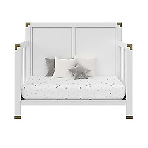 Baby Relax Miles 5-in-1 Convertible Crib, Nursery Furniture, Classic White