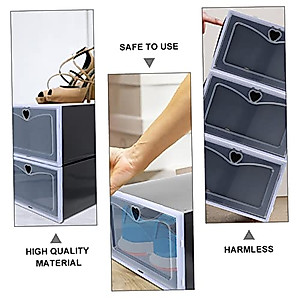 Holibanna 6pcs Boxes Sneakers Storage Box Clear Plastic Containers Clear Container Plastic Storage Containers for Clothes Clear Shoe Organizer Shoe Box Organizer Drop Front Shoe Box Black Pp