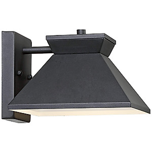 John Timberland Whatley Modern Outdoor Wall Light Fixture Black LED 6 1/4" Metal Shade for Exterior Barn Deck House Porch Yard Patio Outside Garage Front Door Garden Home Roof Lawn