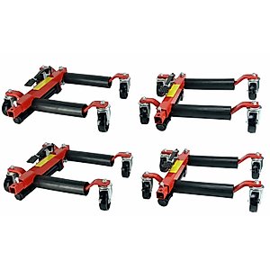 (4) Dragway Tools 12" Hydraulic Wheel Dolly Vehicle Positioning Jack Lift Hoist