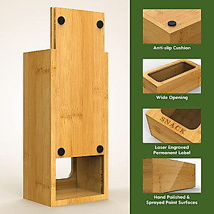 NautDuty Ziplock Bag Storage Organizer, Bamboo Baggie Organizer, Food Storage Bag Organizer for Kitchen Drawer, for Gallon, Quart, Sandwich, Snack & Slider Bags, Ziploc Bag Organizer