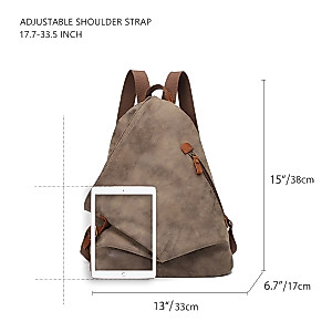 KL928 PU Leather Vintage Backpack – Large Casual Daypack Outdoor Travel Rucksack Hiking Backpacks for Men Women