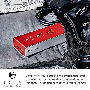 Joule Surge Protector Power Strip with 3 Outlets and 2 USB Ports – for Travel, Hotel, Home Office Use