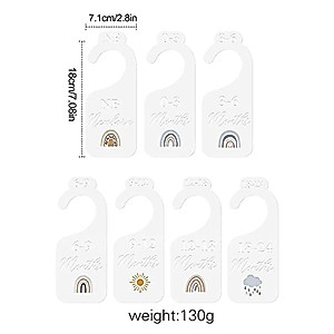 pulunto 7pcs/Set Baby Clothes Dividers Acrylic Baby Closet Organizers Baby Clothes Hanger Separators for Closet 0-24 Months Home Nursery Hanging Organizers Decoration