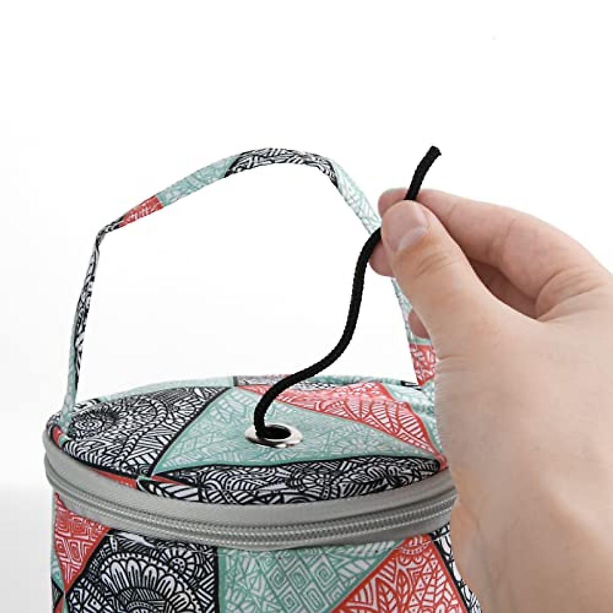 Small Yarn Storage Bags Portable Knitting Bag Case Organizer Crochet Thread Sewing Accessories Storage Tote Bag for Carry Crochet Hooks,Short Knitting Needle,Skein Yarn,Knitting Crochet Supplies (Gec)
