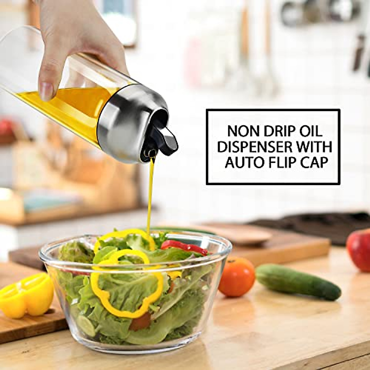 Aelga Olive Oil Dispenser and Glass Salt and Pepper Shakers