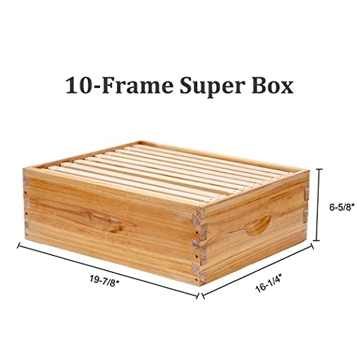 BeeCastle 10-Frames Complete Beehive Kit, 100% Beeswax Coated Bee Hive Includes Beehive Frames and Beeswax Coated Foundation Sheet (2 Layer)