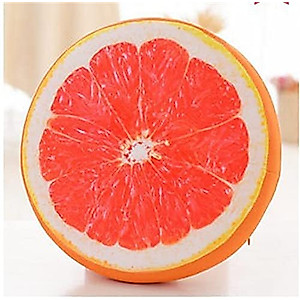 LANFIRE 3D Fruit Stool Stump Cushion Watermelon Slice Memory Foam Cushion Pillow Doll Seat Pad Home Decor (Grapefruit)