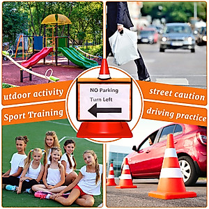 Amylove Set of 6 Traffic Cone Sleeve Cone Covers with Pockets Message Sign Sleeve for Caution Outdoor Activity Warning Signals Safety Sports Training
