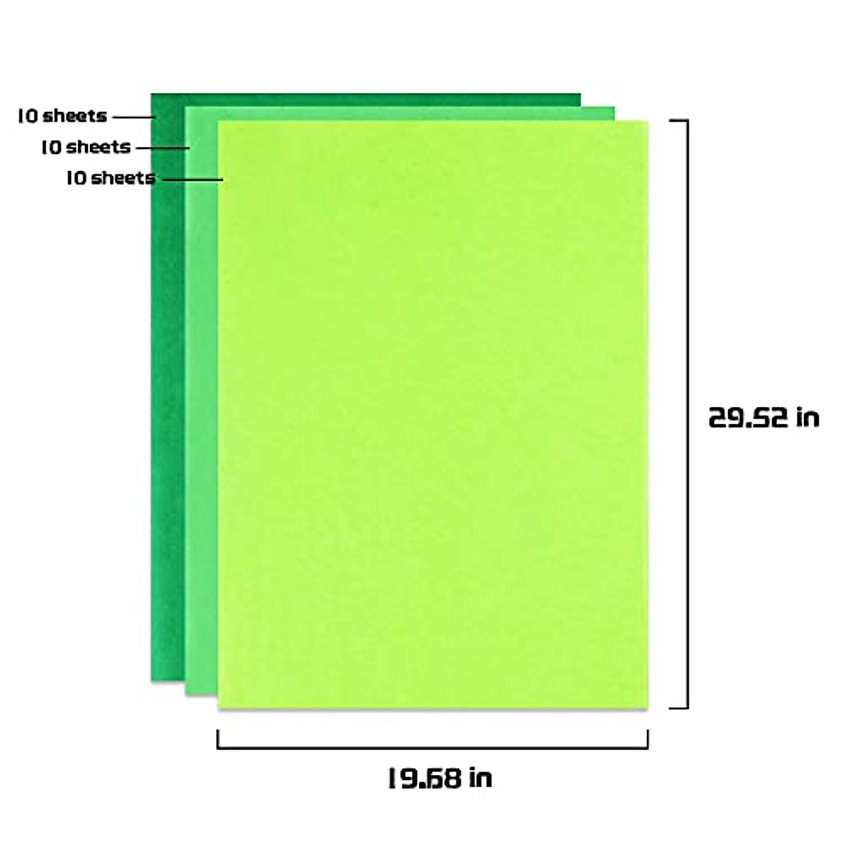 MR FIVE Assorted Green Tissue Paper Bulk,29.5"x 19.6",Green Tissue Paper for Gift Bags,30 Sheets Gift Wrapping Tissue Paper,Crafts and DIY,Gift Wrapping Paper for Easter Wedding Holiday, 3 Colors